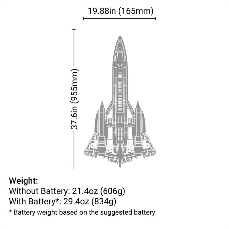 SR-71 Blackbird Twin 40mm EDF BNF Basic with AS3X and SAFE Select by E ...
