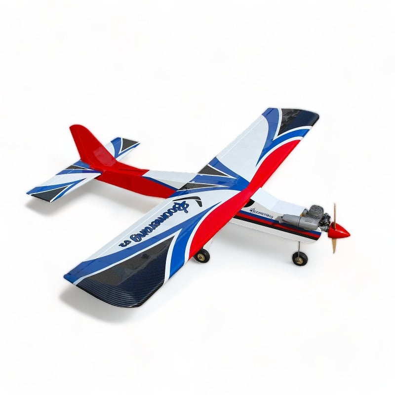 Boomerang V2 Trainer 61" wingspan - .46 glow engine or 10cc gas White ...